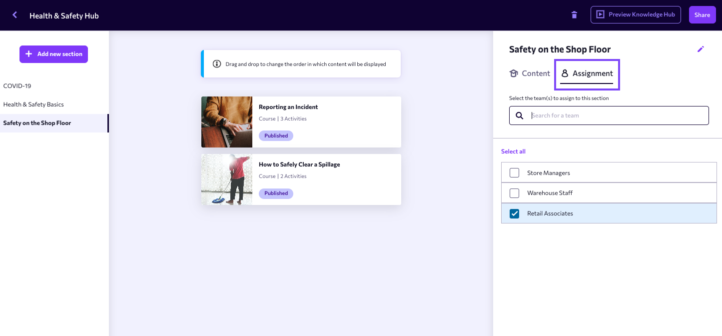 Creating and Managing Knowledge Hubs